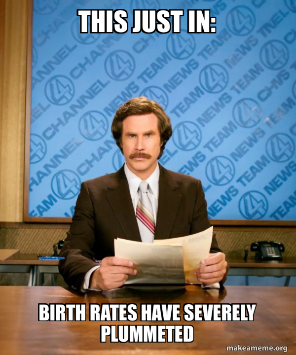 This just in: birth rates have severely plummeted - Breaking News Meme ...