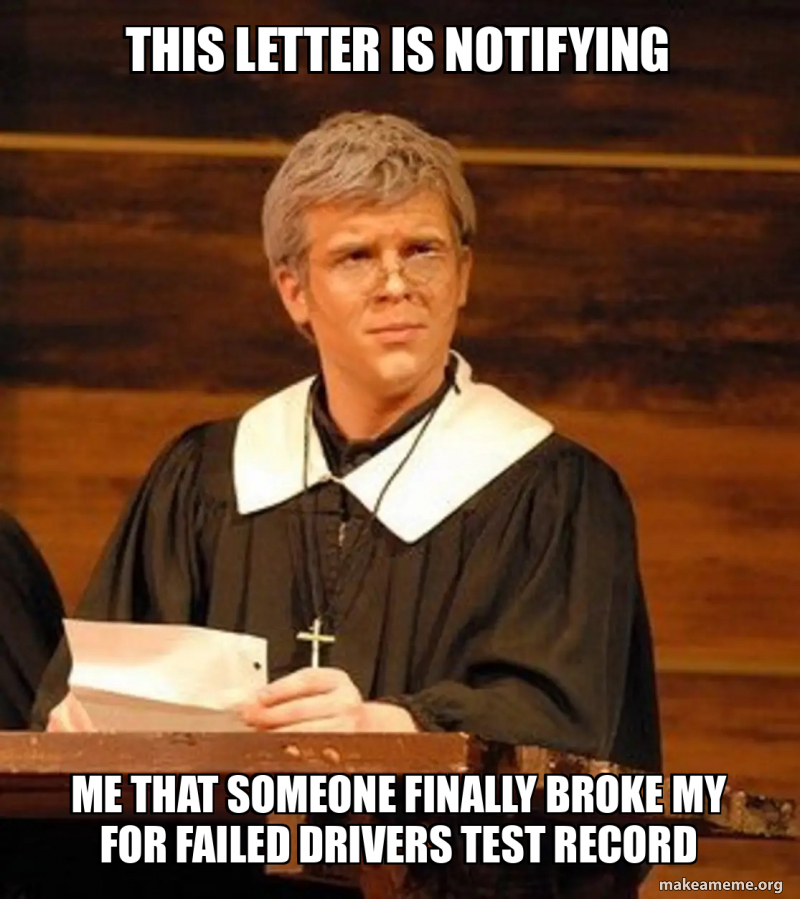 This letter is notifying Me that someone finally broke my for failed ...