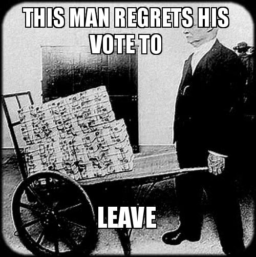 This man regrets his vote to LEAVE Meme Generator