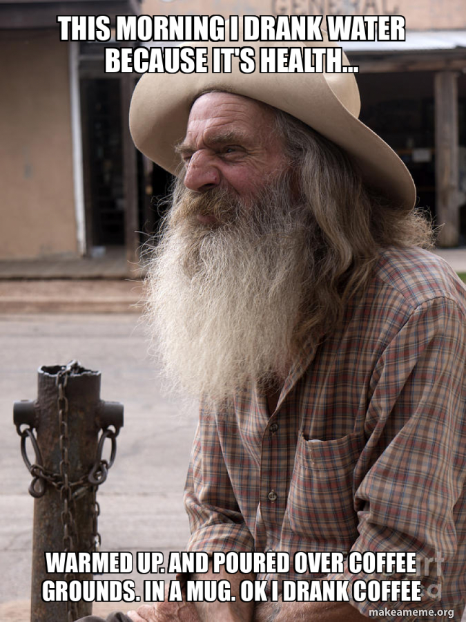 This morning I drank water because it's HEALTH... Warmed up. And poured ...