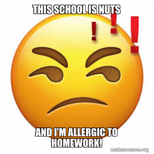 This school is nuts And I'm allergic to homework! - anger meme Meme ...