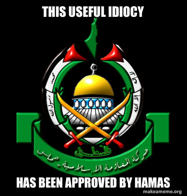 This useful idiocy Has been approved by hamas Meme Generator