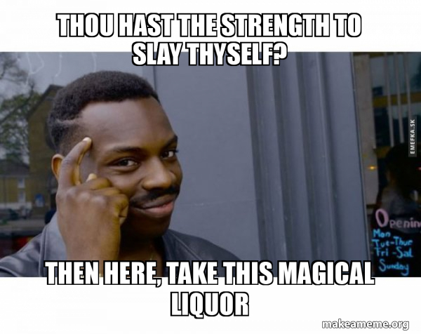 Thou hast the strength to slay thyself? Then here, take this magical ...