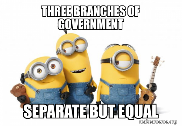 Three branches of government Separate but equal - Minions Meme Generator