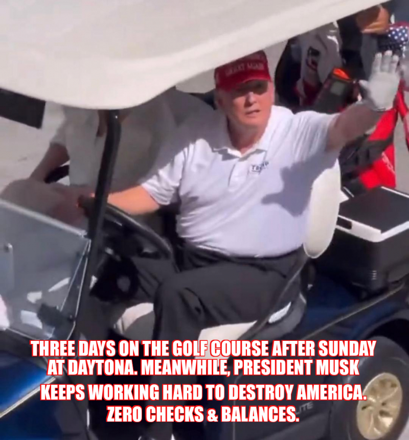 three days on the golf course after sunday at daytona. meanwhile ...