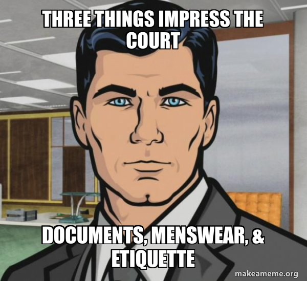 three things impress The Court Documents, Menswear, & Etiquette ...