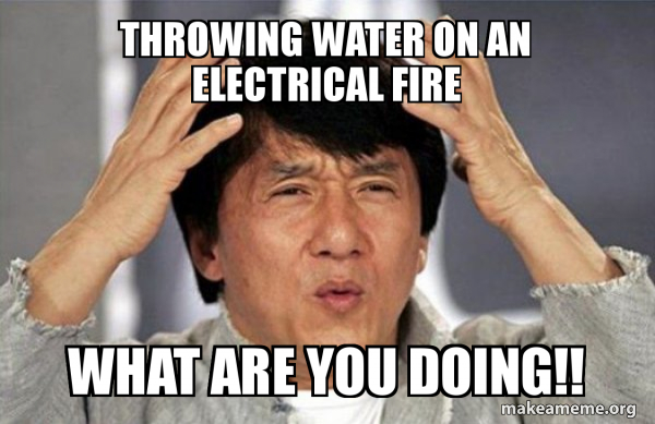Throwing water on an electrical fire WHAT ARE YOU DOING!! - Jackie Chan ...