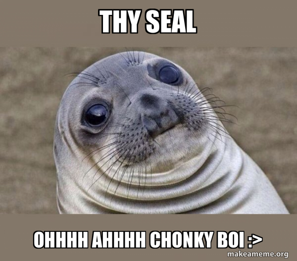 thy Seal OHHHH AHHHH CHonky BOi :> - Squeamish Seal Meme Generator