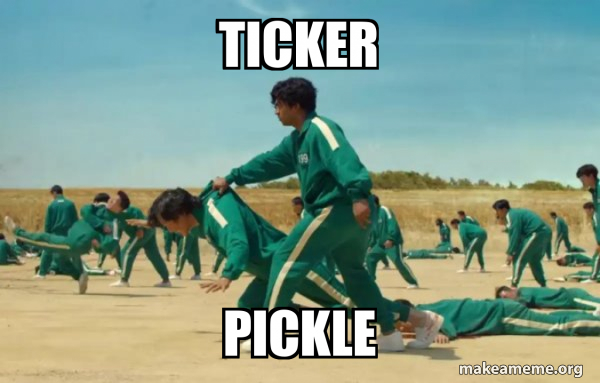 Ticker Pickle - Squid Game Ali Holding Seong Meme Generator