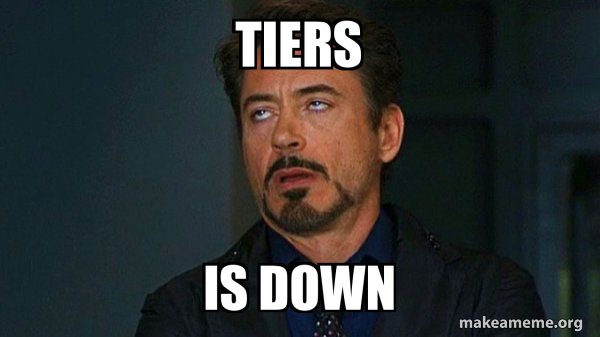 Tiers Is down - Tony Stark Eye Roll Meme Generator