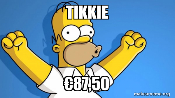 Tikkie €87,50 - Happy Homer Meme Generator
