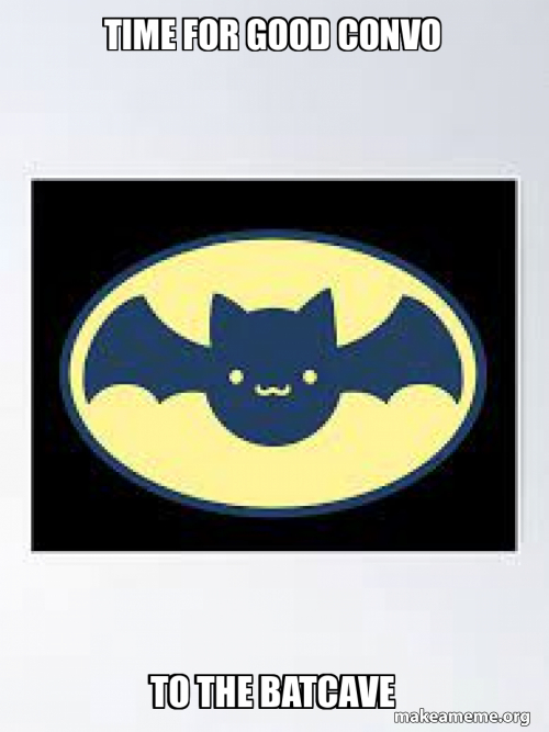time for good convo to the batcave Meme Generator