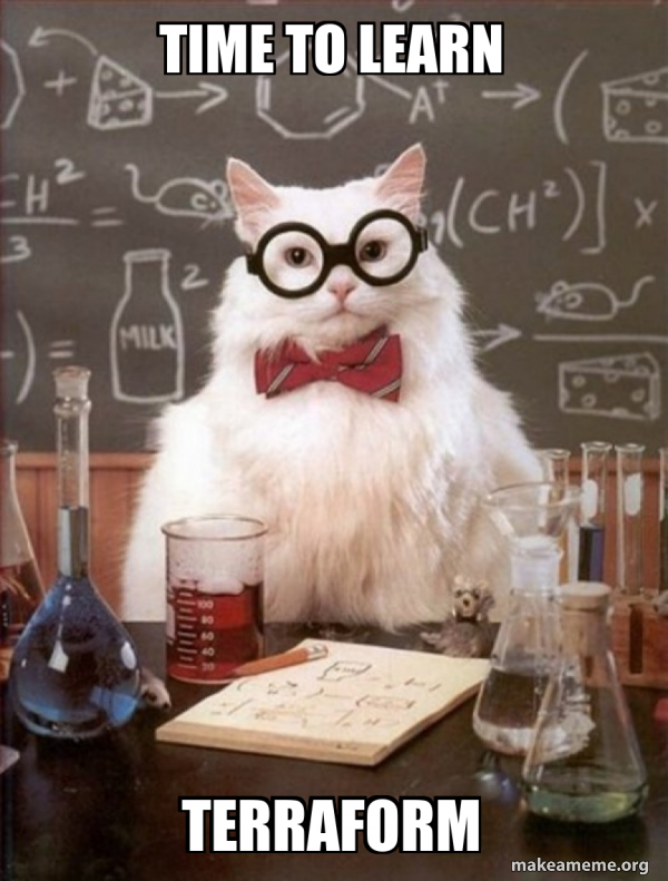 Time to learn Terraform - Chemistry Cat Meme Generator