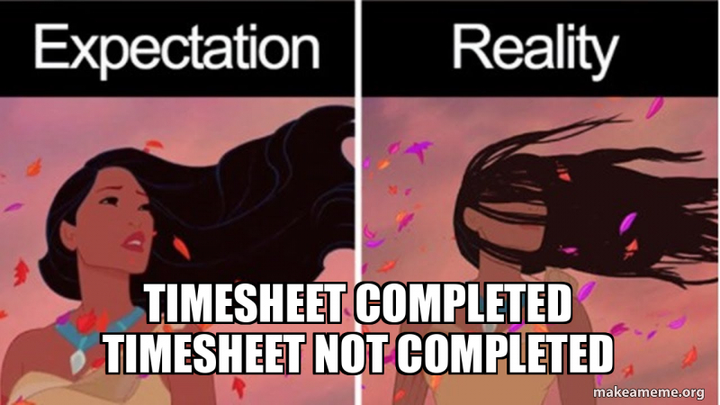 timesheet completed timesheet not completed Meme Generator