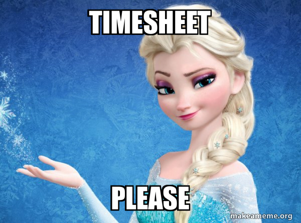 Timesheet please - Elsa from Frozen Meme Generator