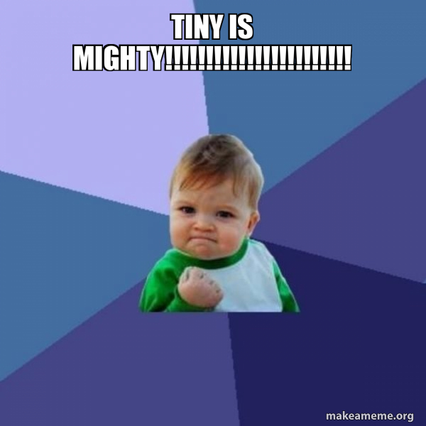 tiny is mighty!!!!!!!!!!!!!!!!!!!!!!! - Success Kid Meme Generator