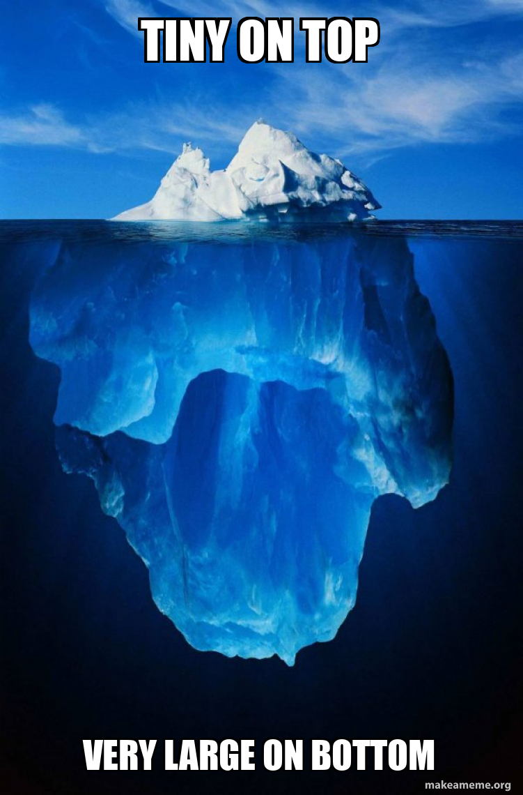 tiny on top very large on bottom - Iceberg Meme Generator