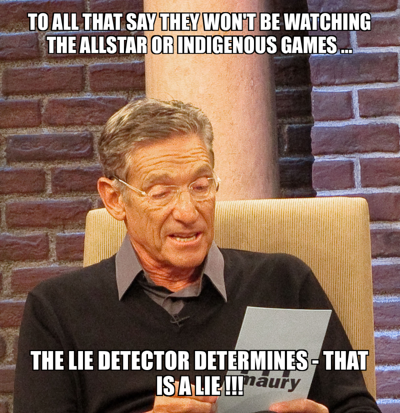 to all that say they won't be watching the allstar or indigenous games ...