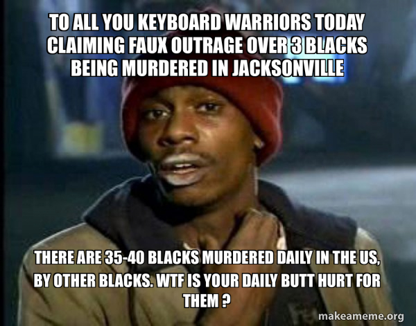 To all you keyboard warriors today claiming faux outrage over 3 blacks ...
