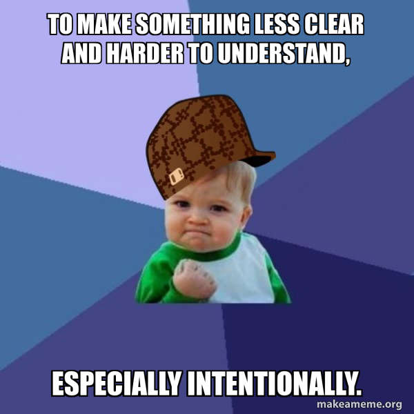 to make something less clear and harder to understand, especially ...