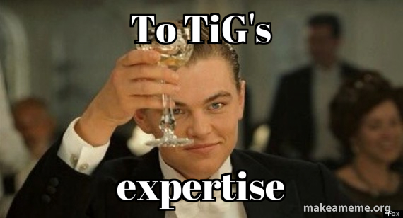 To TiG's expertise Meme Generator