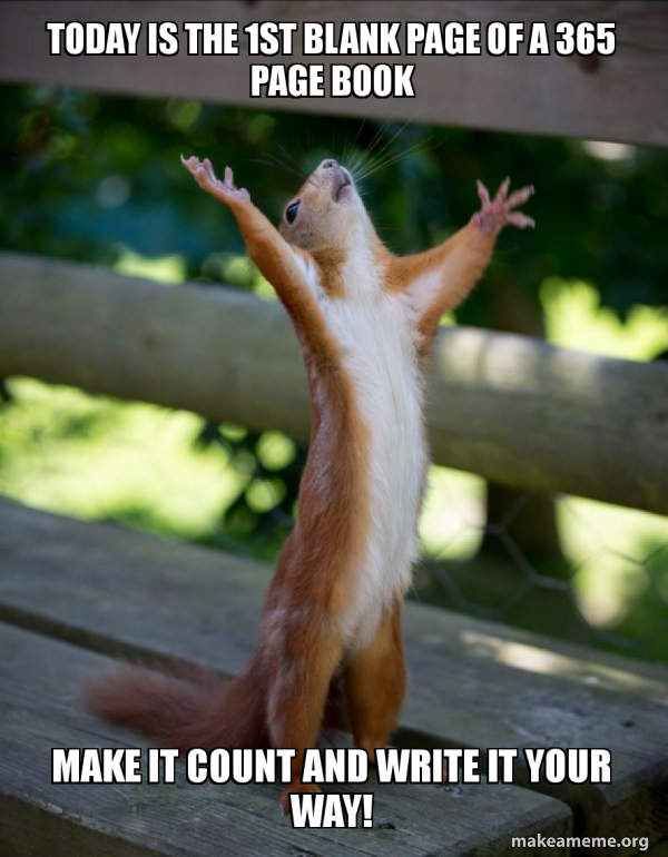 Today is the 1st blank page of a 365 page book Make it count and write ...