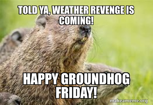 told ya, weather revenge is coming! happy groundhog friday! Meme Generator