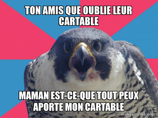 Ton amis que oublie leur cartable Maman est-ce-que tout peux aporte mon ...