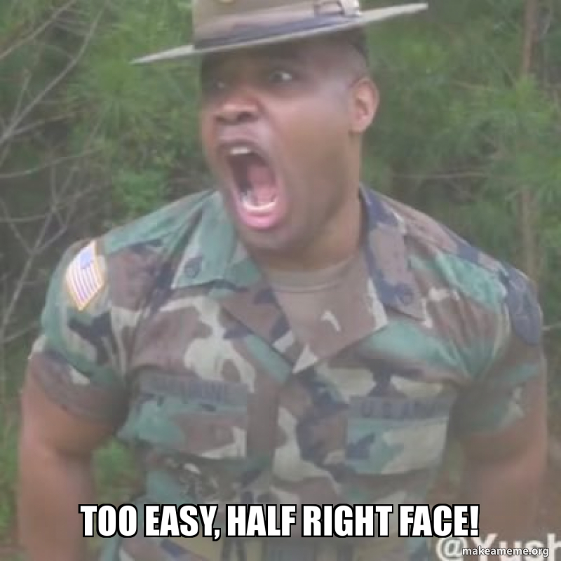 too easy, half right face! Meme Generator