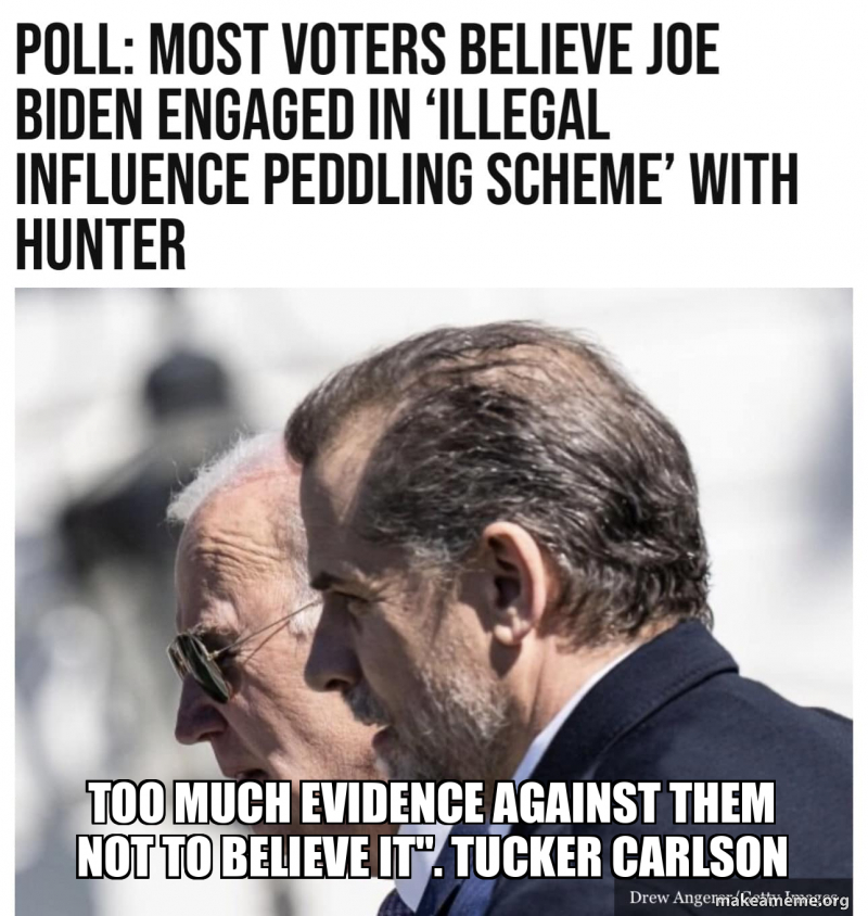 too much evidence against them not to believe it". Tucker Carlson Meme ...