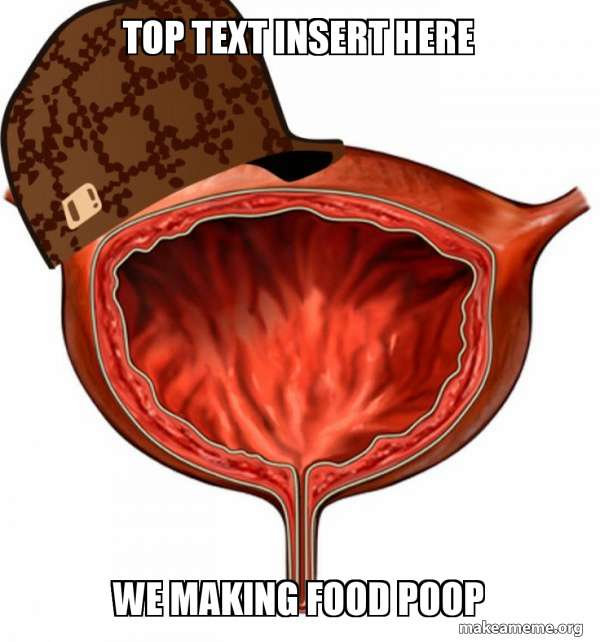 TOP TEXT INSERT HERE WE MAKING FOOD POOP - Scumbag Bladder Meme Generator
