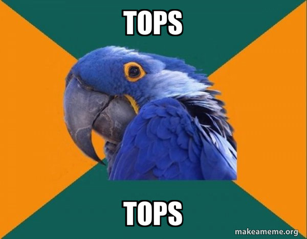 tops tops - Paranoid Parrot Meme Generator