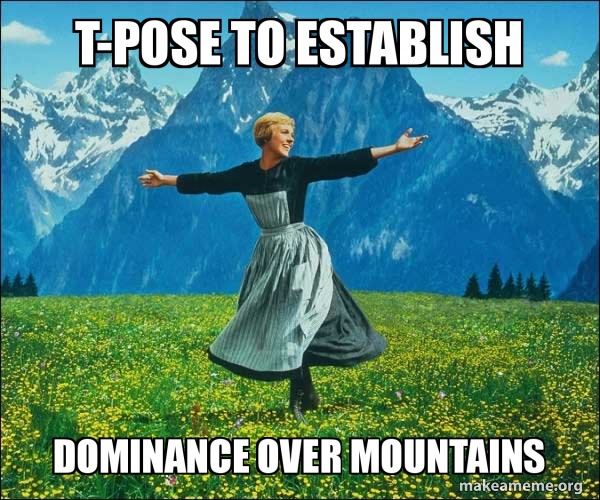 T-pose to establish dominance over mountains - Sound of Music Meme ...