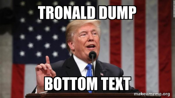 Tronald Dump Bottom Text - Donald Trump Meme Generator