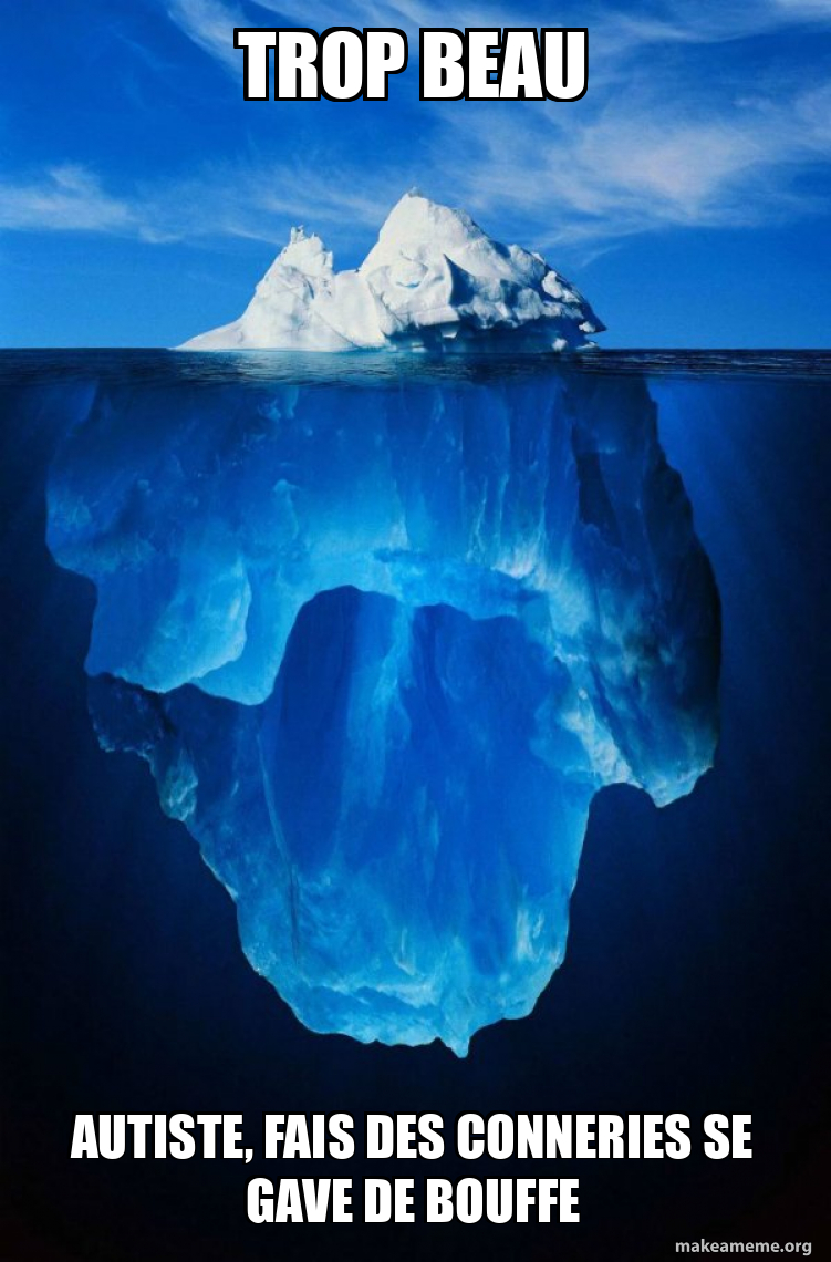 Trop beau Autiste, fais des conneries se gave de bouffe - Iceberg Meme ...