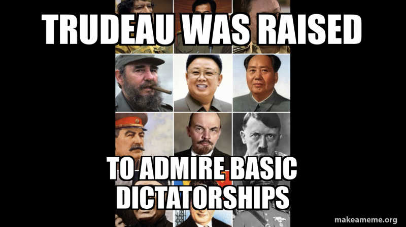 Trudeau was raised To aDmire basic dictatorships Meme Generator