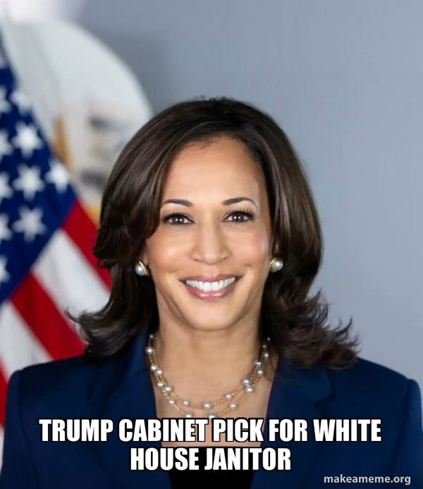 Trump cabinet pick for white house janitor - Kamala Harris Meme Generator