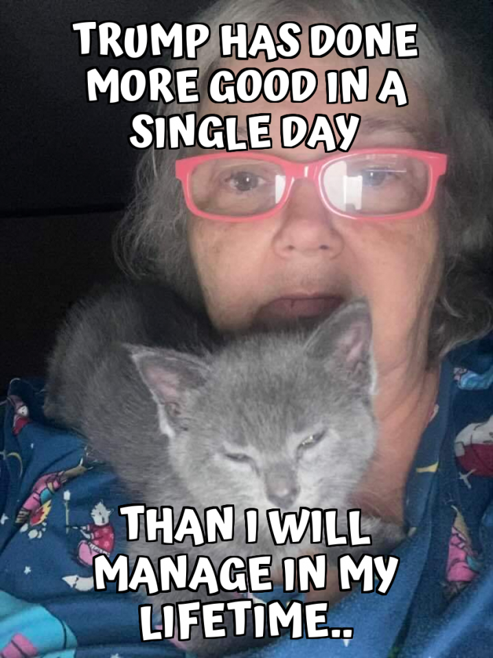 Trump has done more good in a single day Than I will manage in my ...