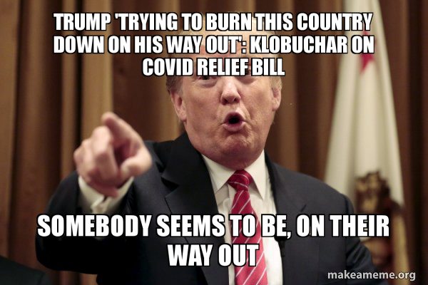 Trump 'trying to burn this country down on his way out': Klobuchar on ...