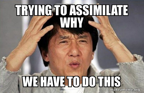 trying to assimilate why we have to do this - Jackie Chan Why? Meme ...