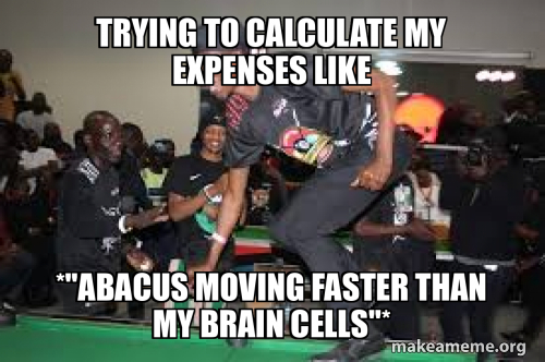 Trying to calculate my expenses like *"Abacus moving faster than my ...