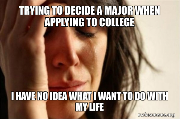 trying to decide a major when applying to college i have no idea what i ...
