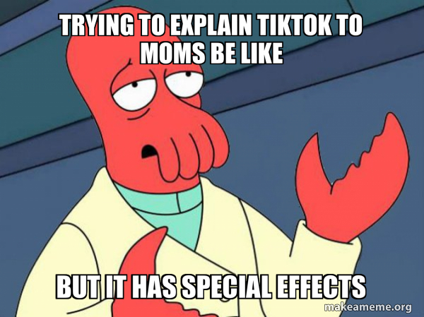 trying to explain tiktok to moms be like but it has special effects ...