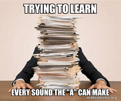 Trying to learn every sound the "A" can Make Meme Generator