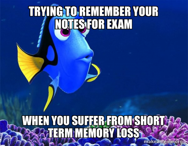 Trying to remember your notes for exam When you suffer from short term ...
