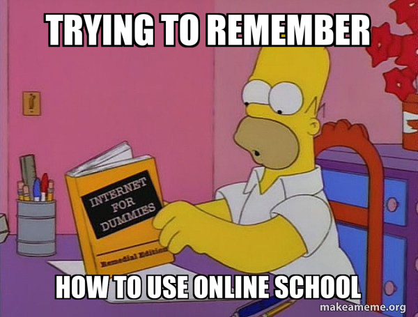 Trying to remember how to use online school - Internets Homer Meme ...