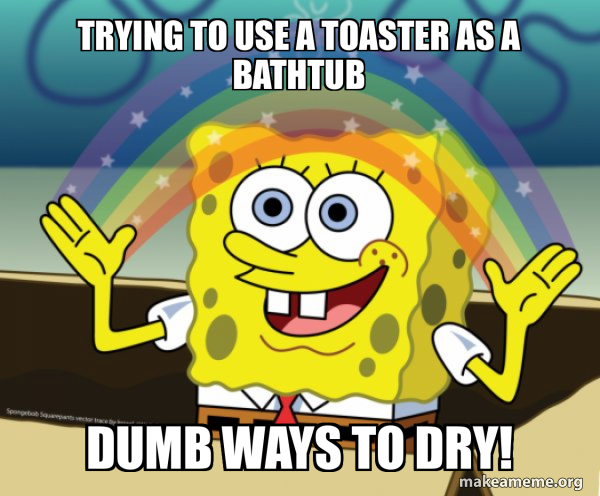 Trying to use a toaster as a bathtub Dumb ways to dry! - Rainbow ...