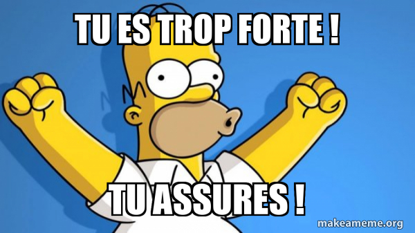 Tu es trop forte ! Tu assures ! - Happy Homer Meme Generator