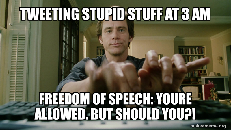 tweeting stupid stuff at 3 am freedom of speech: youre allowed. but ...