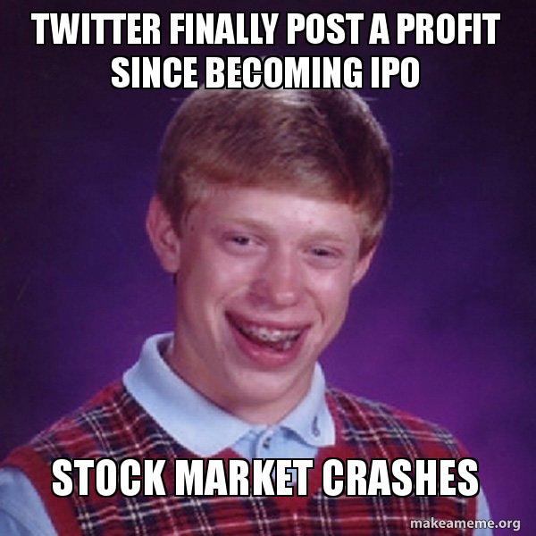 Twitter finally post a profit since becoming IPO Stock market crashes ...